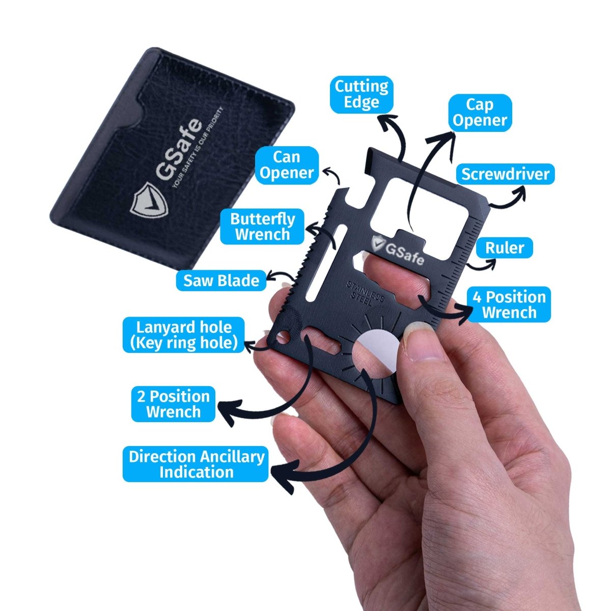 11-in-1 Multitool Survival Card – GSafe® | Official Store